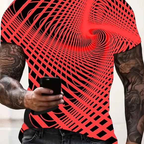 Shirts | 496 Visual Illusion 3d Digital Pattern Print Graphic Tshirts ...